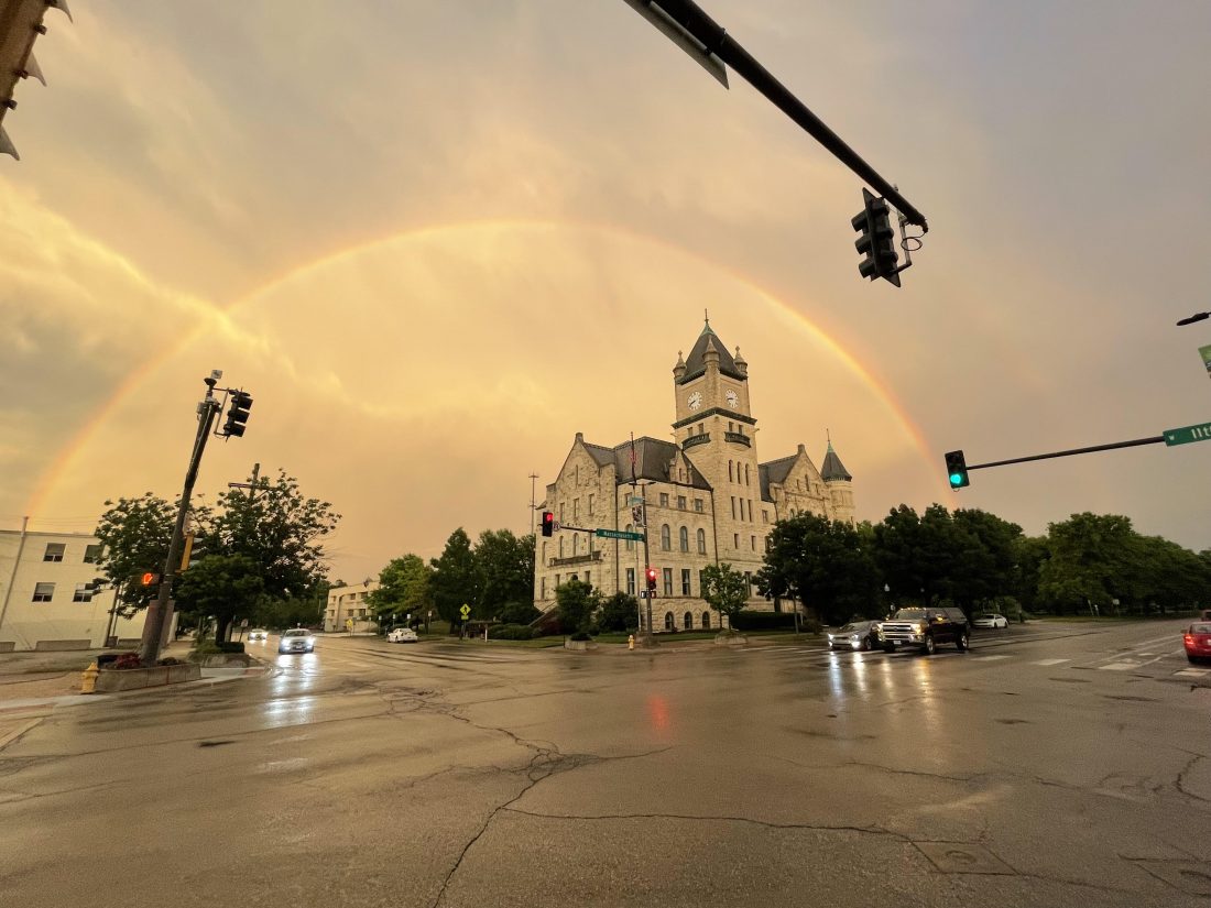 PHOTO: Rainbow forms over downtown Lawrence amid summer storms | News ...